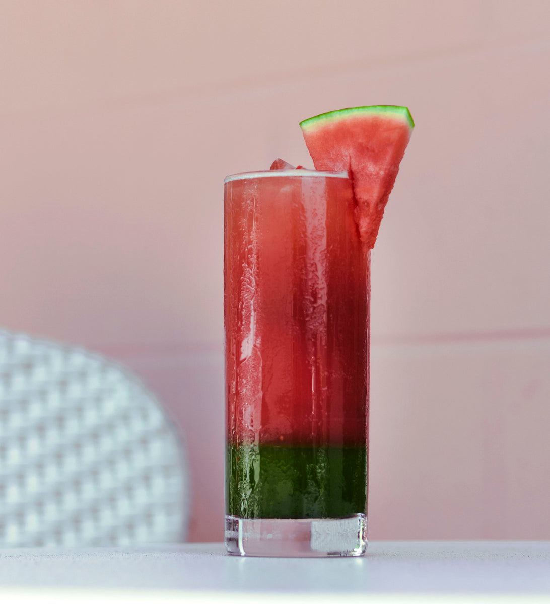 Layered watermelon iced matcha – Matcha Konomi